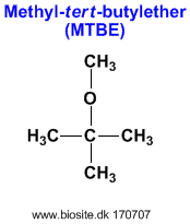 MTBE - Methyl t-butyleter tilsættes benzin som antibankningsmiddel